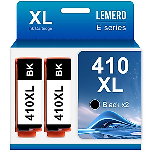LEMERO Remanufactured Ink Cartridge Replacement for Epson 410XL 410 XL T410XL for Epson Expression XP-830 XP-640 XP-7100 XP-630 XP-530 XP-635 Printer (Black, 2-Pack)