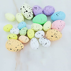 20pcs Easter Eggs Speckled Eggs Decorations Pastel Speckled Eggs Decorative Easter Eggs for Farmhouse Easter Spring Party Favors Basket Fillers Seasonal Table Setting Gnome (Yellow, One Size)