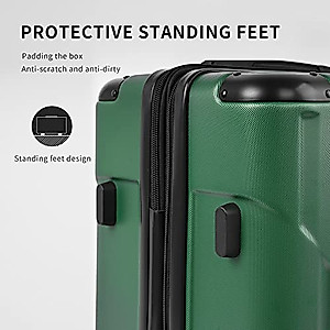 Merax Luggage Set with TSA Lock, All Expandable 3 Piece Hardshell Lightweight Suitcase Set 20inch 24inch 28inch (Dark Green 2-Piece (20/28))