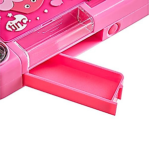 Tinc Mallo Character Pop Out Pencil Case Pink | Pop Out Compartment with Push Button | Includes Pencil with Eraser Topper, Ballpoint Pen & 15cm Ruler | 3 Compartments | for School