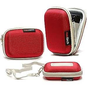 Navitech Red Hard Water Resistant Hard Camera Case Compatible With Canon PowerShot SX620 HS Compact Camera