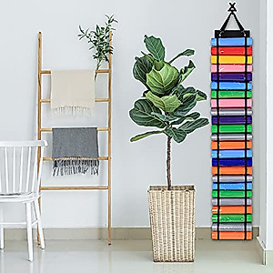 Vinyl Holder, Vinyl Roll Holder, Vinyl Storage Organizer Wall Mount/Over The Door, Craft Vinyl Storage Rack,Vinyl Roll Storage Rack,Hanging Organizer Storage with 48 Roll Compartments (Black)