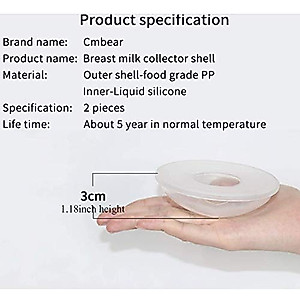 Breast Shells Milk Saver,2 Pack Breast Pump,Breastmilk Collector,Milk Anti-Flow Out,Protect Sore Nipples,BPA-Free Flexible Food Grade Silicon and PP Material,Skin Friendly