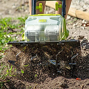 Sun Joe 24V-X2-TLR14 48-Volt iON+ Cordless Garden Tiller/Cultivator Kit | W/ 2 x 2.0-Ah Batteries and Charger