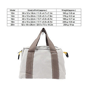 Heavy Duty Wide Mouth Tool Bag with Large Capacity Wear Resistant for Electricians, Plumbers, Mechanics, Plumbers, Handymen (16 Inch)