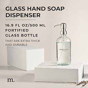 MaisoNovo Soap Dispenser 1-Piece Set | 16.9oz Clear Bottles with Silver Stainless Steel Pump