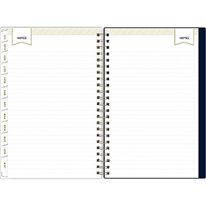 Blue Sky Day Designer for 2023-2024 Academic Year Weekly and Monthly Planner, 5' x 8', Flexible Cover, Wirebound, Peyton Navy (107927-A24)
