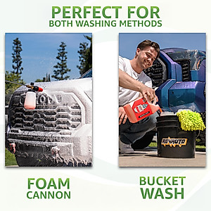 Rev Auto Vinyl Wrap Car Wash Soap Kit - Includes 64oz Car Wash Soap For Vinyl Wrap & Microfiber Wash Mitt | Works in Foam Cannon & Bucket Washes | pH-Balanced, Safe For All Finishes