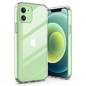 ULAK Clear Case for iPhone 12/iPhone 12 Pro, Hybrid Protective Slim Transparent Anti-Scratch Shock Absorption TPU Bumper Cover Designed Phone Case, Crystal Clear