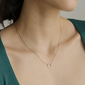 Honeycat Mini Karma Open Circle Orbit Necklace in 18k Gold Plated | Minimalist, Delicate Jewelry (Gold)