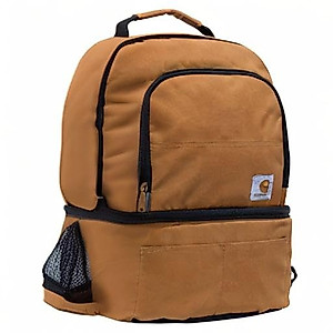 Carhartt Unisex Insulated Two Compartment 24-Can Cooler Backpack Brown One Size