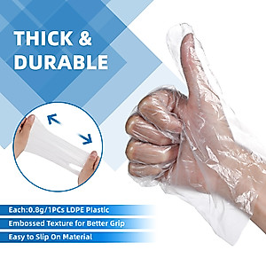 Brandon-super Food Prep Gloves Plastic Food Safe Gloves, Food Handling, One Size Fits Most Poly 500ct Clear 500 Count (Pack of 1)