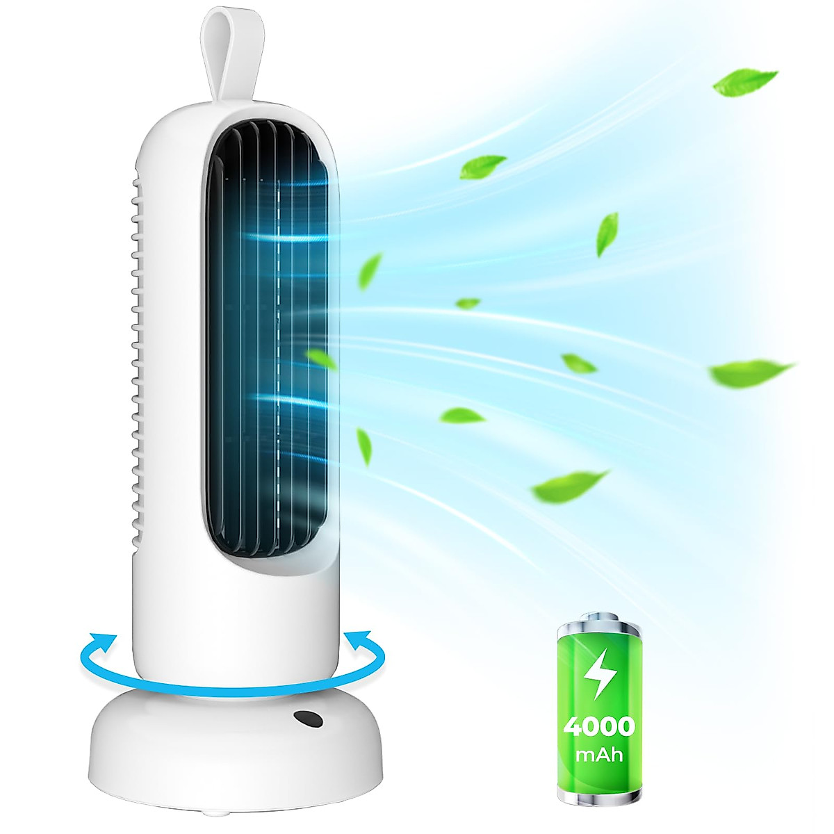 HOMETOP 12'' Tower Fan, Desk Fan with 3 Speeds and 70° Oscillation, Portable and Compact, Quiet Cooling Fan for Home Office Desktop Fan