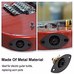 MAXCHEER 1/4" Oval Guitar Jack 6.35mm Output Input Plug Socket for Mono Electric Guitar (Black)