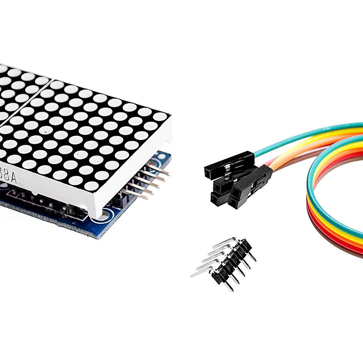 NOYITO MAX7219 Dot Matrix Module 4 in 1 Display Module Blue Red Green Three Colors with 5Pin Wire - Upgrade (Blue)