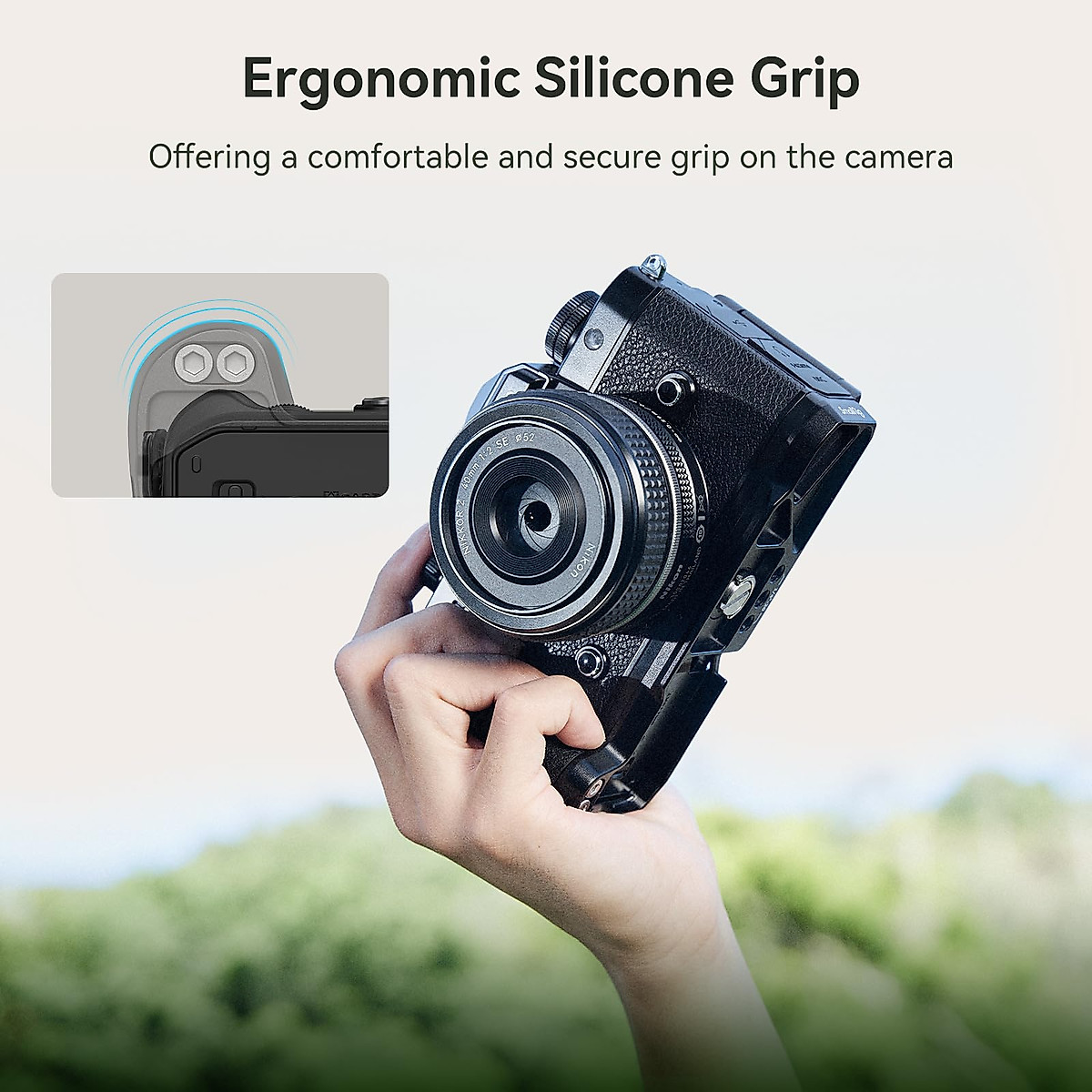 SmallRig Z f Handgrip L-Shape Grip for Nikon with Ergonomic Silicone Grip, Built-in Quick-Release Plate for Arca for Quickly Switch on Gimbal/Tripods/Handheld Shooting - 4262