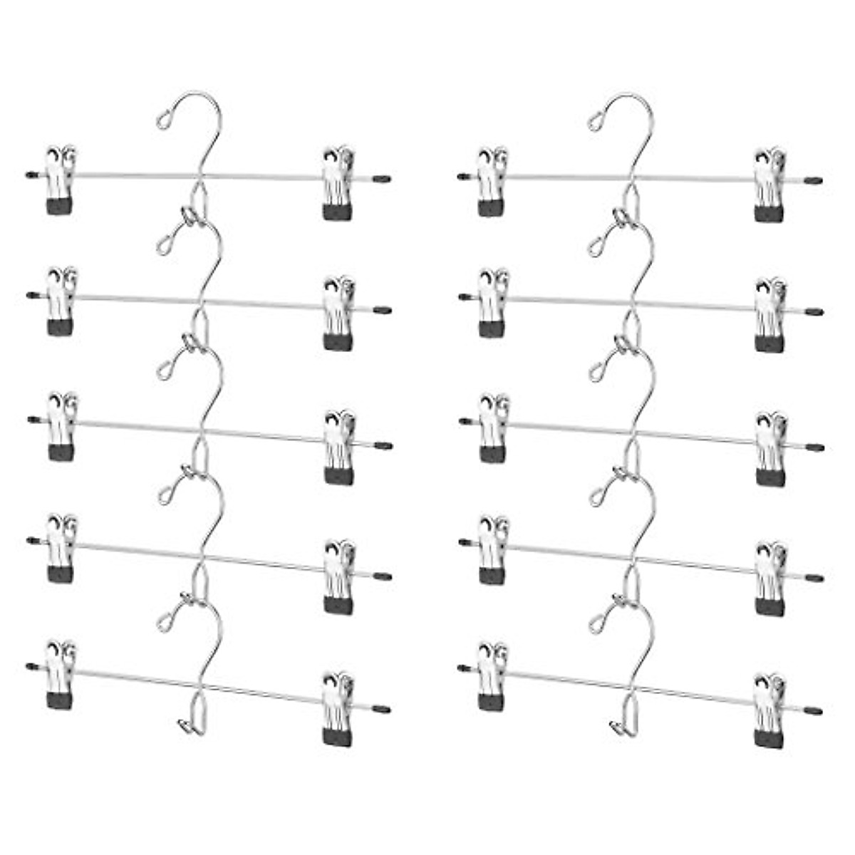 Whitmor Add Skirt/Slack Hanger, Set of 10, Chrome