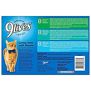 9Lives Seafood & Poultry Favorites Wet Cat Food Variety 5.5 Ounce (24 Pack)