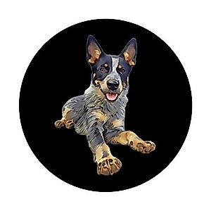 Queensland Heeler Blue Laying Down PopSockets PopGrip: Swappable Grip for Phones & Tablets