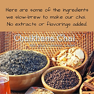 Chaikhana Chai - Spicy Masala Chai Concentrate - Slow Brewed with Organic Black Tea, Ginger and Fresh Crushed Spices - 1/2 Gallon - Makes (40) 8 oz. Drinks