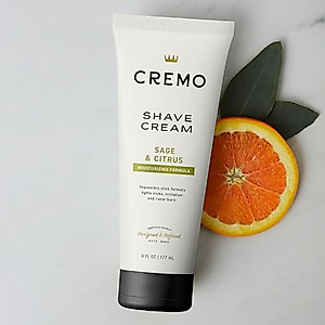 Cremo Sage & Citrus Shave Cream, Astonishingly Superior Ultra-Slick Shaving Cream for Men, Fights Nicks, Cuts and Razor Burn, 6 Fl Oz