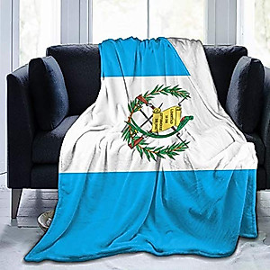 Guatemala Flag Pattern Fleece Blanket Throw Lightweight Blanket Super Soft Cozy Bed Warm Blanket for Living Room/Bedroom All Season (Guatemala Flag Pattern, 50" × 40")