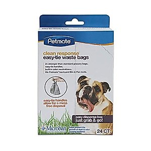 Petmate 71082 24 Count Clean Response Heavy Duty Tie Waste Bags