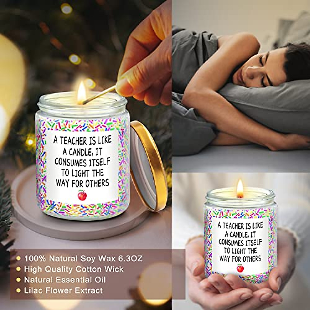 Teacher Gifts Teacher Appreciation Gifts Thank You Gifts for Teacher Candles Present for Graduation Christmas Retired Teachers Appreciation Week