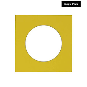 20x20 Mat Bevel Cut for 16x16 Photos - Precut Yellow Circle Shaped Photo Mat Board Opening - Acid Free Matte to Protect Your Pictures - Bevel Cut for Family Photos, Pack of 1 Matboard Show Kit With