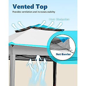 Quictent 13'x13' Pop up Gazebo Canopy Tent with Sidewalls, One Person Setup Easy Outdoor Party Tent Enclosed Waterproof, 169 sqft Shade, Gray/Blue