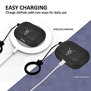 LuGeKe Case for Airpods Pro with Keychain,Cool Skull Patterned Case with Protective Soft TPU,Shockproof Cover for Girls Boys Kids Women Men (Novel Skull,Support Wireless Charge)