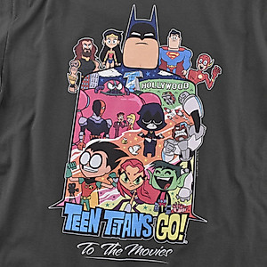 Popfunk Teen Titans Go! to The Movies Hollywood Youth T-Shirt & Stickers (Small)