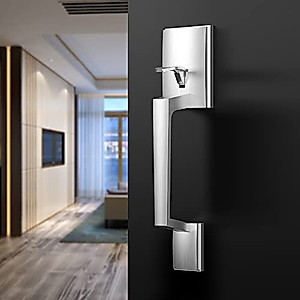 Abelockand Front Door Handle, Entry Door Handle Set, Exterior Entry Door Handle with Door Lever for Right and Left Handed Doors, Single Cylinder Door Handle Set with Lower Half Lever, Satin Nickel