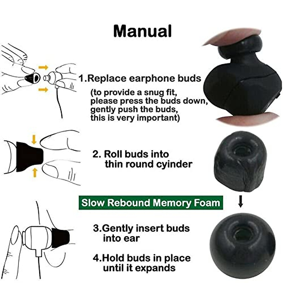 2023 Replacement Memory Foam Earbuds Ear Tips for Sony (WF-1000XM4 Eartips WF-1000XM3)