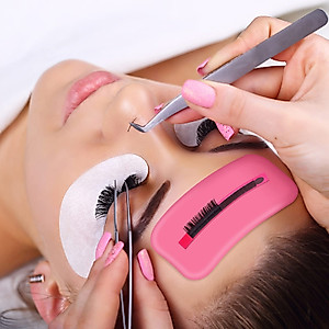 4 Pieces Silicone Lash Pad Rectangle Silicone Eyelash Extension Pad Loose False Lashes Holder Lash Grafting Gasket Pallet Reusable Silicone Pad Eyelash for Women and Lash Extension Supplies Tools