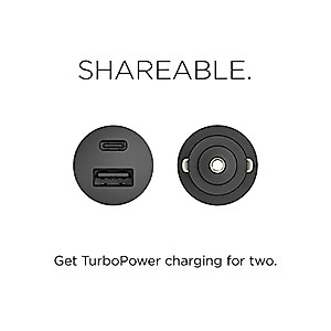 Motorola TurboPower Share Car Charger- 45W Dual Port USB-A, USB-C Output w/ 6.6ft Type C Cable for Moto G Power, Stylus, Pure, Play, Edge, Edge+, One 5G UW Ace, ThinkPhone