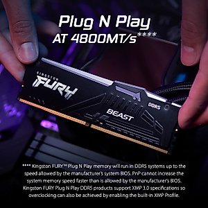 Kingston Fury Beast 8GB 5600MT/s DDR5 CL36 RGB Desktop Memory Single Module | Infrared Syncing | AMD Expo | Plug N Play | KF556C36BBEA-8