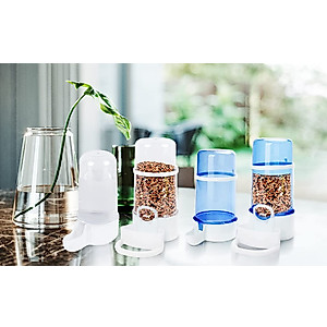 Automatic Bird Feeder, 2 Pack Bird Water Dispenser for Cage, No-Mess Parrot Feeder Bird Water Feeder Bird Cage Feeder Parakeet Water Dispenser Water Bottle Drinker Feeder Food Seed Dispenser 415ml