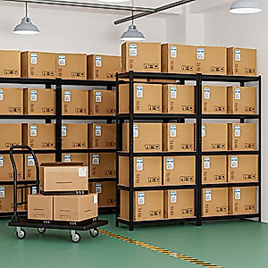 ERGOMASTER Storage Shelves Metal Garage Shelving Unit 5-Shelf Adjustable Heavy Duty Boltless Organizer Rack (1, Black)