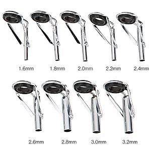 Enrilior Fishing Top Guide Sizing Gauge Fuji Rod Tips Guide Rod Guides,54 pcs Stainless Steel Tip Rings with Storage Box Fish Tackle Accessories Kit