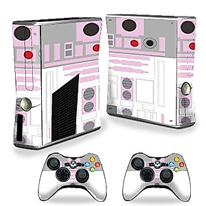 MightySkins Skin Compatible with X-Box 360 Xbox 360 S Console - Pink Cyber Bot | Protective, Durable, and Unique Vinyl Decal wrap Cover | Easy to Apply, Remove, and Change Styles | Made in The USA