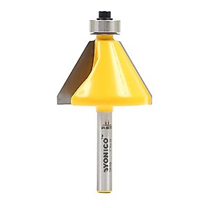 Yonico Chamfer Router Bits Bevel Edge Forming 30 Degree 1/4-Inch Shank 13905q