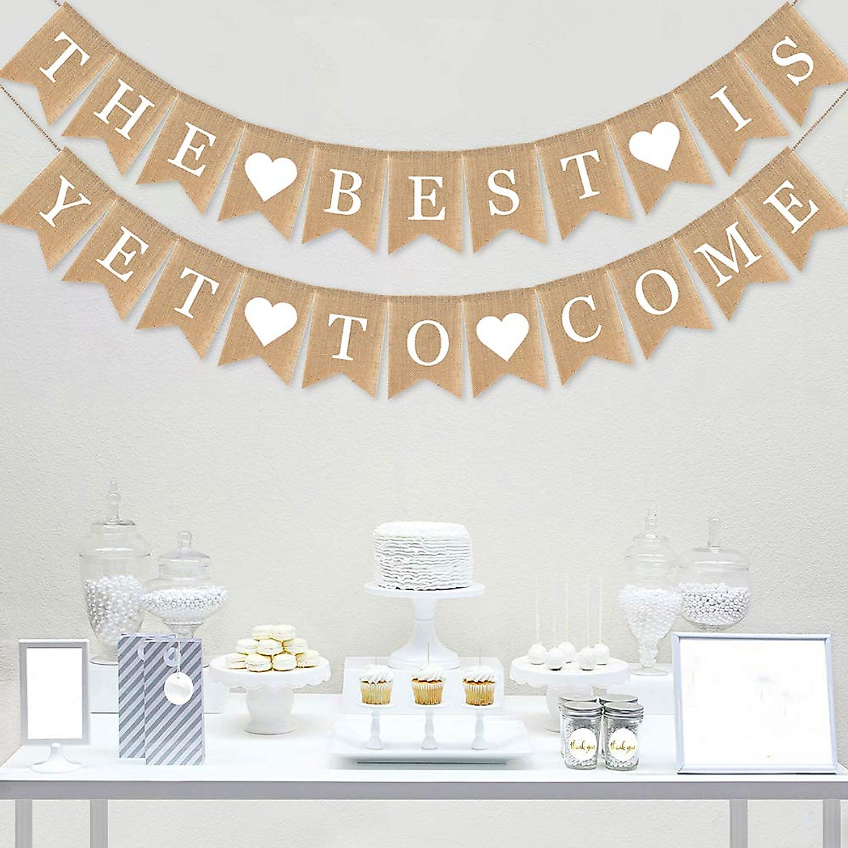 SWYOUN Burlap The Best is Yet to Come Banner Bachelorette Engagement Wedding Graduation Bridal Shower Party Decoration Baby Shower Supplies