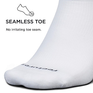 Feetures Unisex Therapeutic Cushion Quarter Sock (Medium, White)
