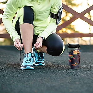 African Am-erican Flower Black Women Travel Coffee Mug Reusable Coffee Cup Tumbler with Lid for Outdoor 250ml