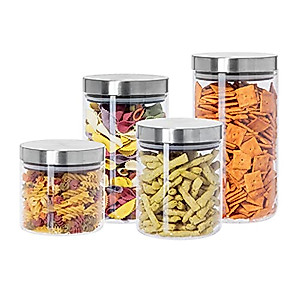 Oggi Food Storage Container Set, 28, 36, 48, 60 Oz, Clear