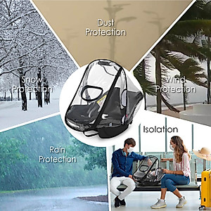 YAZZI & Co. Car Seat Rain Covers, EVA Food Grade Material, Well Ventilated, Universal Car Seat Cover for Babies, Waterproof, Windproof, Quick Access Double Zipper Opening