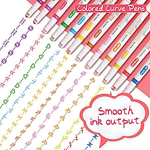 TSFGDYL 12Pcs Colored Curve Highlighter Pen Set,Double Tip Marker Pens With Twelve Constellations Pattern,Perfect For Reading Mark,Back To School Supplies