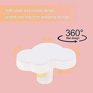 Mgoodoo Cloud Cartoon Kids Room Knob, 4.5cm Cute White Dresser Handles Soft Rubber Decor Pull for Door Wardrobe Toy Organizer Box Bookcase Bedroom Single Hole