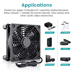 Wathai Cooling Case Fan for Receiver DVR Xbox TV Box Router 120mm x 25mm 5V USB Power